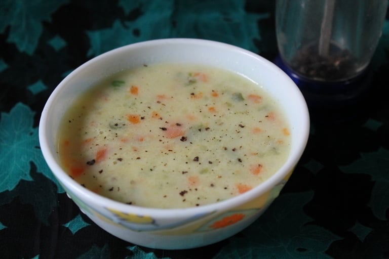 Vegetable Milk Soup Recipe (Veg Milk Soup)