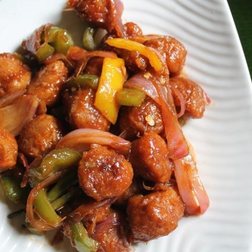 Chilli Soya Nuggets Recipe - Taste of Kuchaman