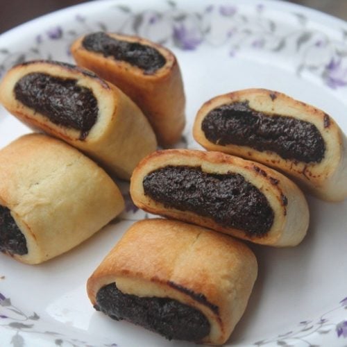 Prune Bars Recipe - Eggless Prune Stuffed Pastry Bars Recipe