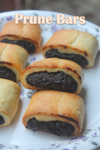 Prune Bars Recipe - Eggless Prune Stuffed Pastry Bars Recipe