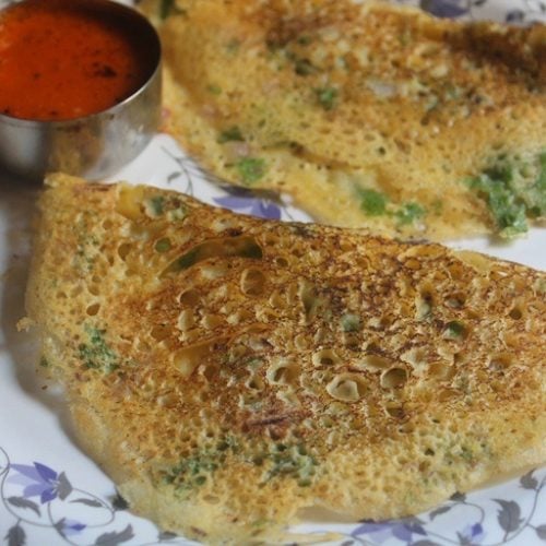 Instant Makki Atta Dosa Recipe - Yellow Corn Flour Dosa Recipe