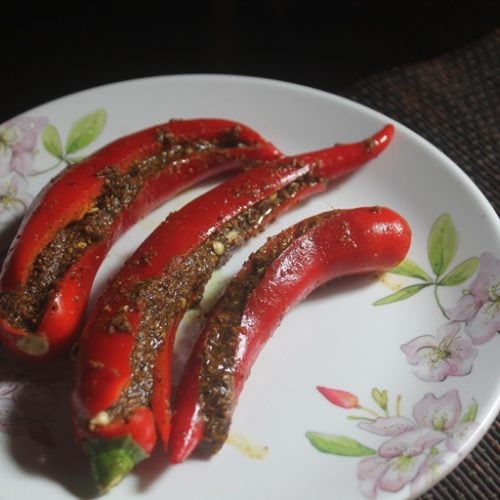 Red Chilli Pickle Recipe | Bharwa Lal Mirch ka Achaar Recipe