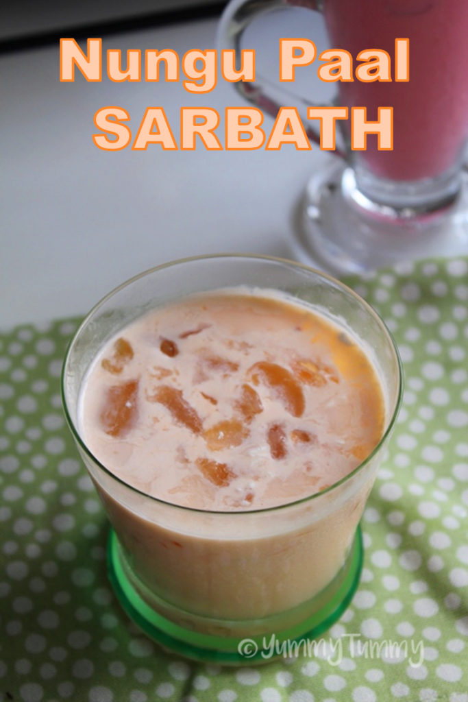 Nungu Paal Sarbath Recipe | Ice Apple Milk Sarbath Recipe
