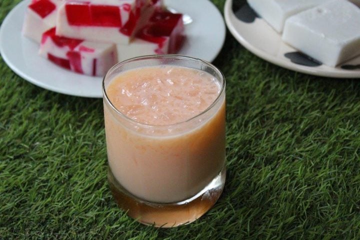 Agar Agar Milk Sarbath Recipe | China Grass Milk