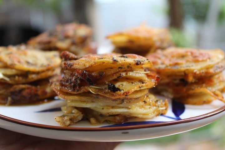 Baked Potato Stacks Recipe - Potato Cheese Stacks - Yummy Tummy