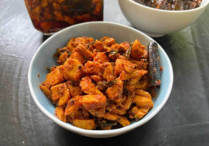 Mango Ginger Pickle | Maa Inji Oorugai Recipe