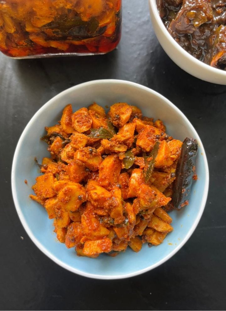 Mango Ginger Pickle | Maa Inji Oorugai Recipe