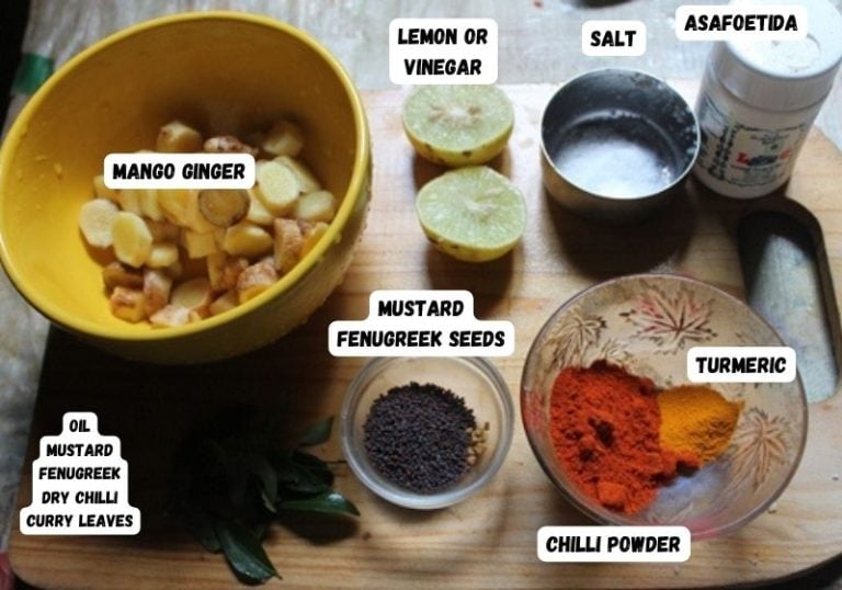 Mango Ginger Pickle | Maa Inji Oorugai Recipe