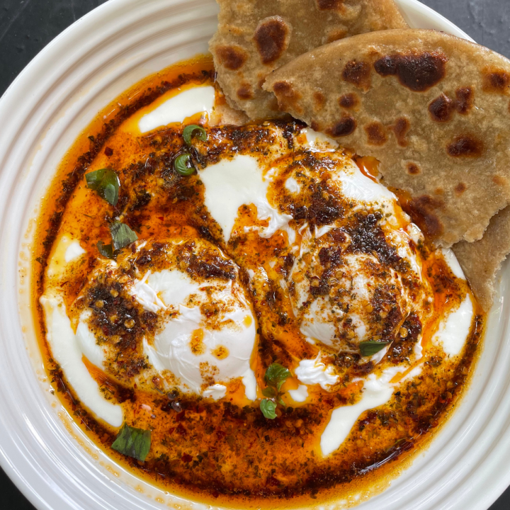 Turkish Eggs Recipe | Cilbir Recipe