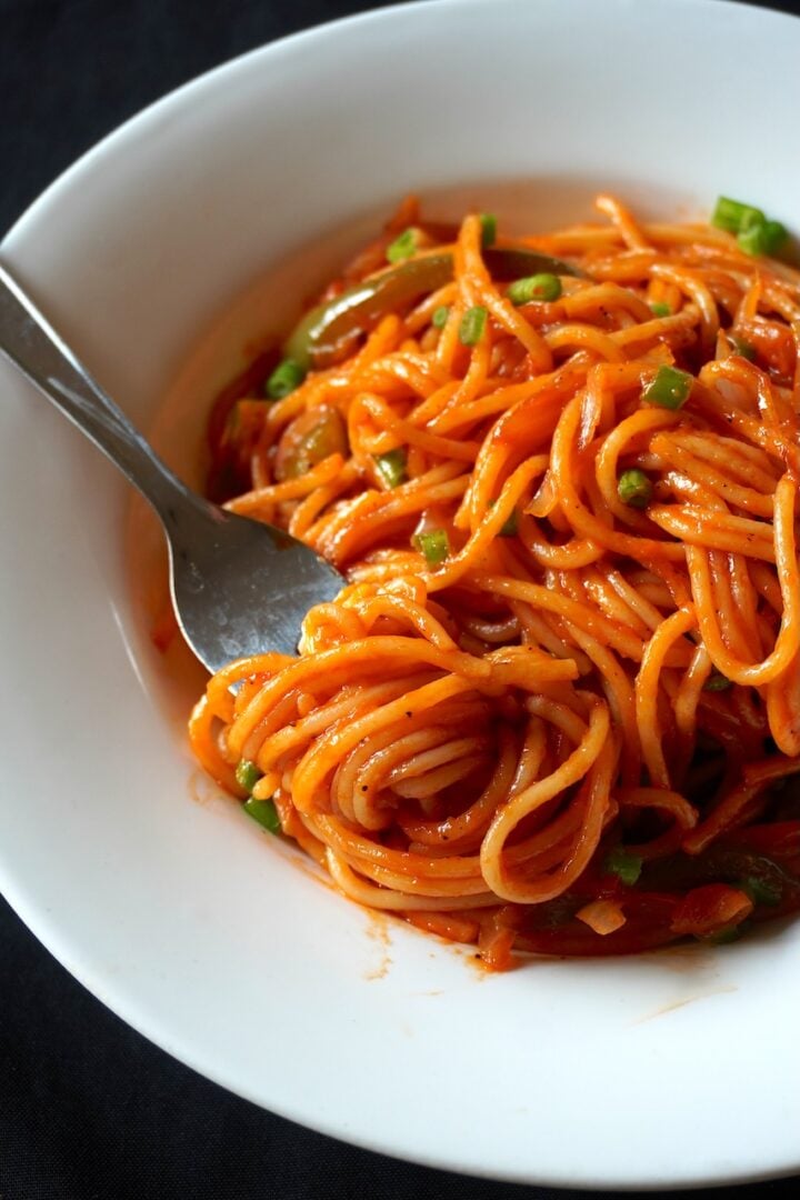 Tomato Ketchup Pasta Recipe | Ketchup Spaghetti Recipe